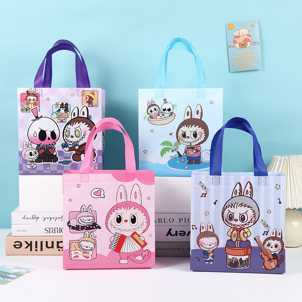 1029- [4s] Cute Monster labubu Gift Packaging Bag Plastic Portable Gift ...