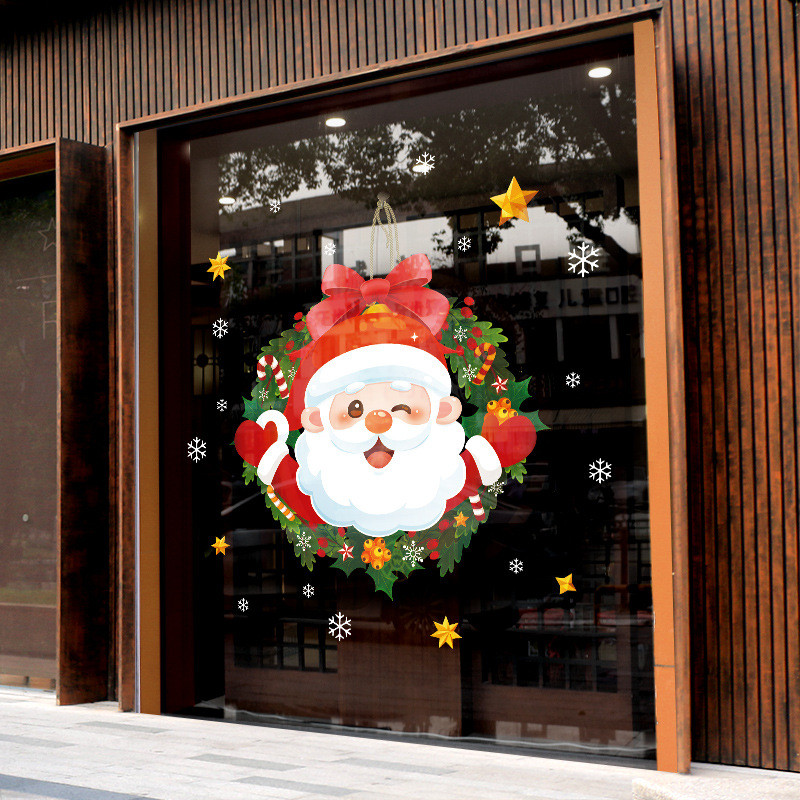 New Year's Day 2025 Christmas Decorations Window Glass Stickers Santa ...