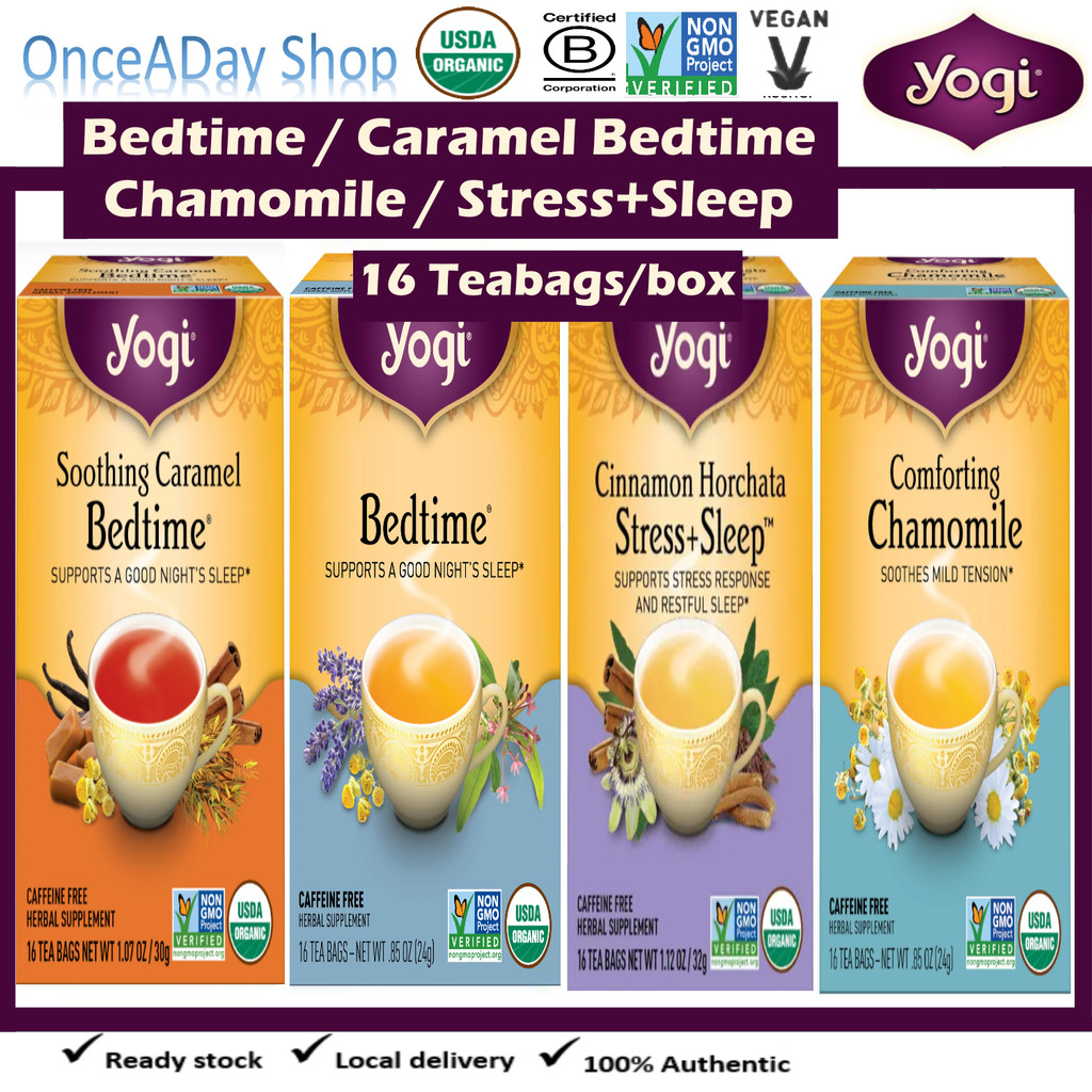 Yogi Tea, Bedtime Tea/ Bedtime Caramel Tea/ Chamomile Tea/ Stress + Sleep Cinnamon Horchata Tea ...