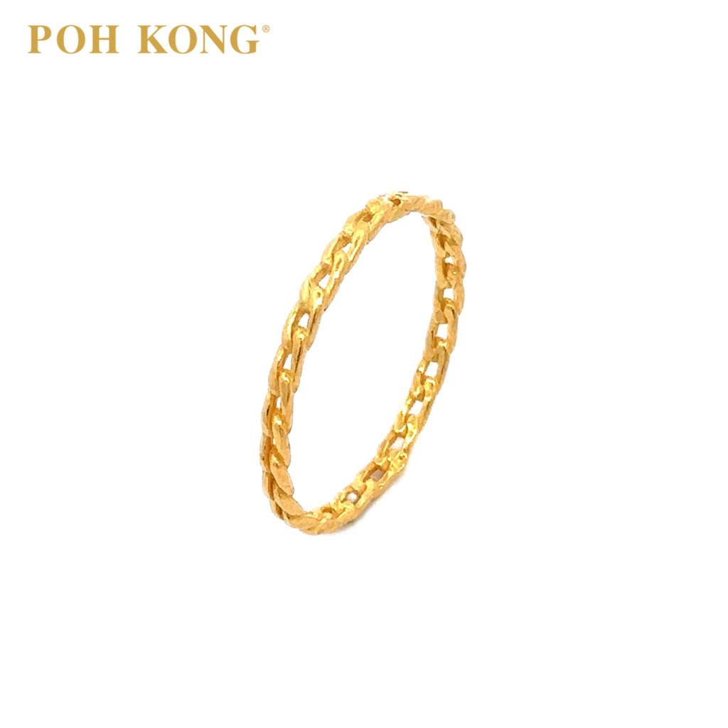 Poh Kong 916/22K Gold Chain Design Ring | Shopee Malaysia