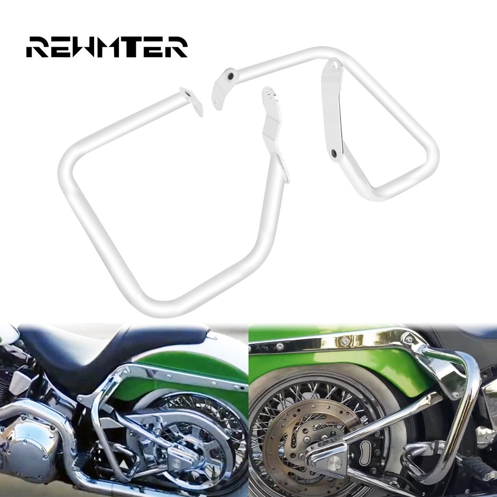 Motorcycle Chrome Guard Crash Bar Rear Saddlebag Guards For Harley For ...