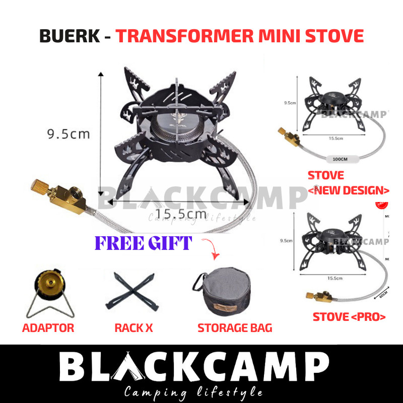 Camping Foldable Mini Gas Stove Portable Transformer Type Tactical ...