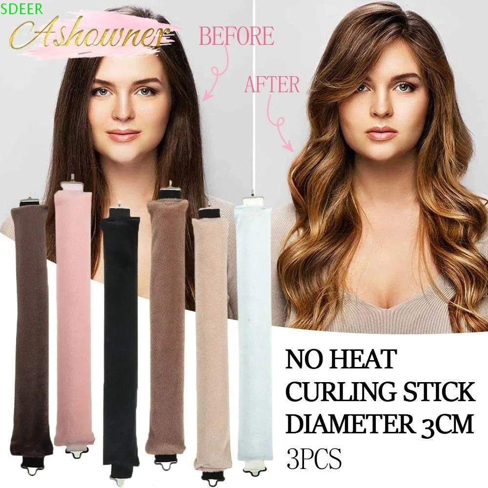 SDEER 3Pcs Overnight Hair Rollers, High Resilience 3cm No Heat Hair ...