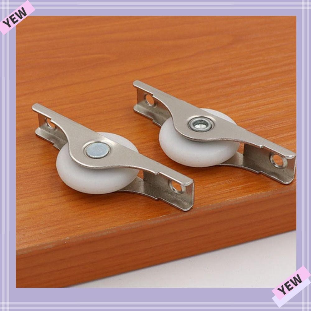 YYE Barn Door Rollers, Silver Iron Sliding Door Bottom Pulley, Portable ...