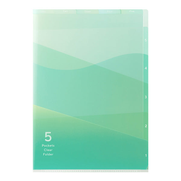 MD 5 Pockets Clear Folder A4 Gradation Green | Shopee Malaysia