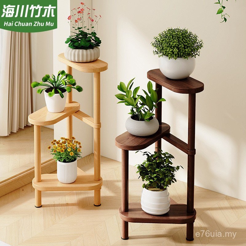 Rak bunga kayu pepejal bonsai lantai rak ruang tamu dalaman alat letak ...