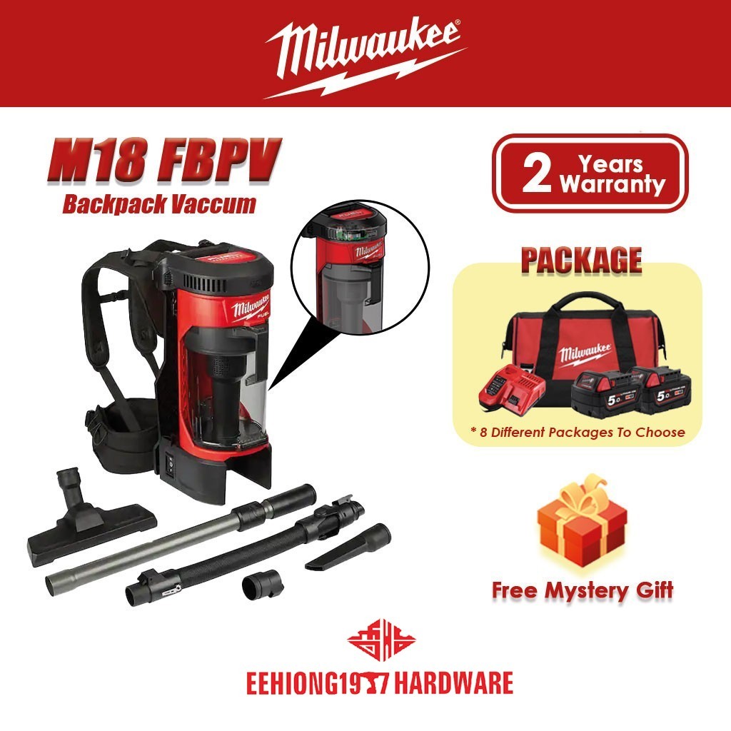 MILWAUKEE M18 FBPV M18 FUEL™ Backpack Vacuum Back Pack M18FBPV With ...
