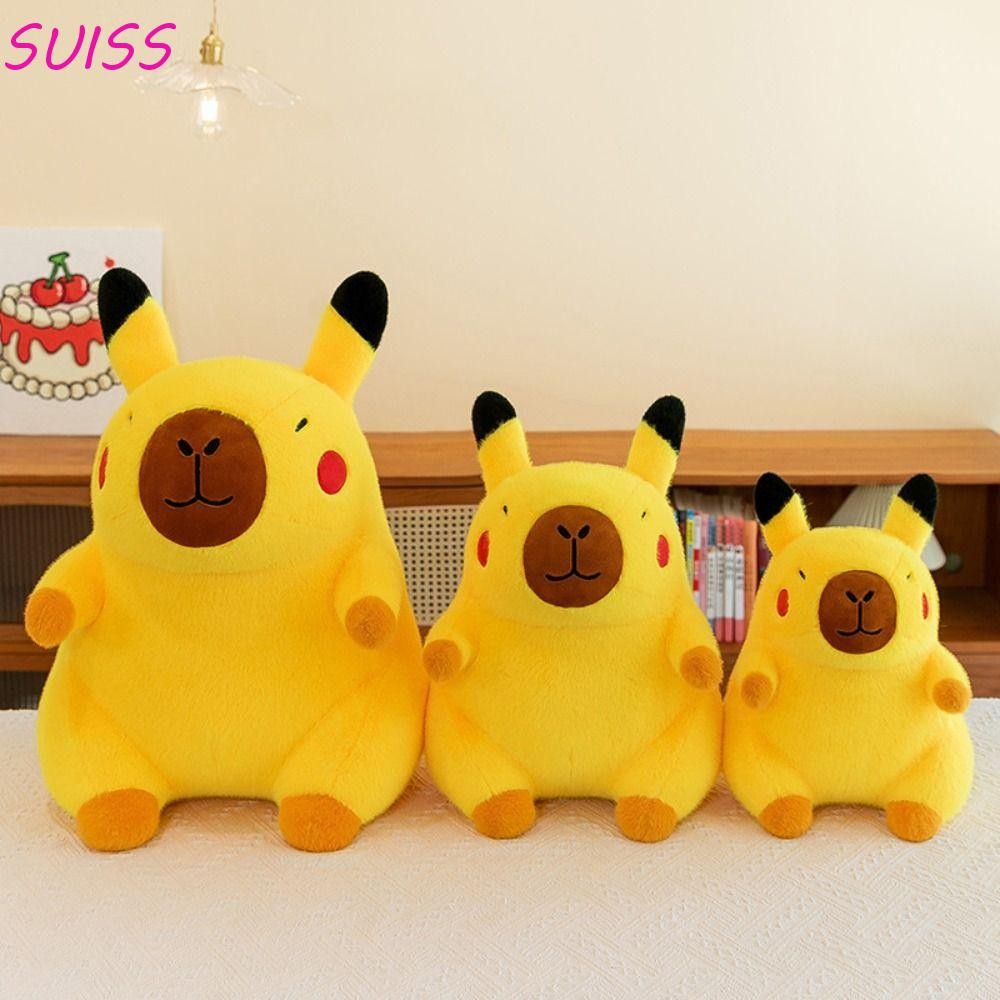 SUISS Capybara Plush Toy, PP Cotton Cosplay Pikachu Capybara Stuffed ...