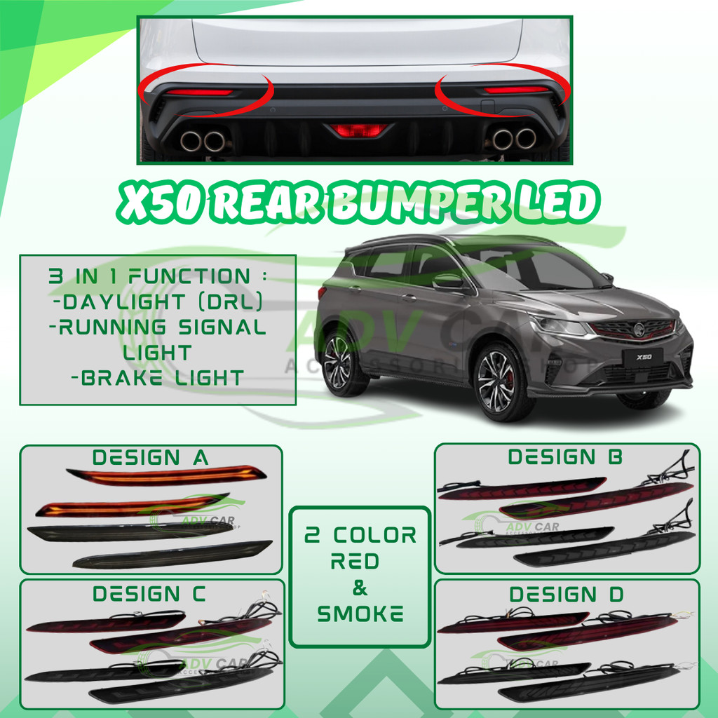 Proton X50 Reflector Rear Bumper Reflector LED DRL Fog Lamp Fog Light ...