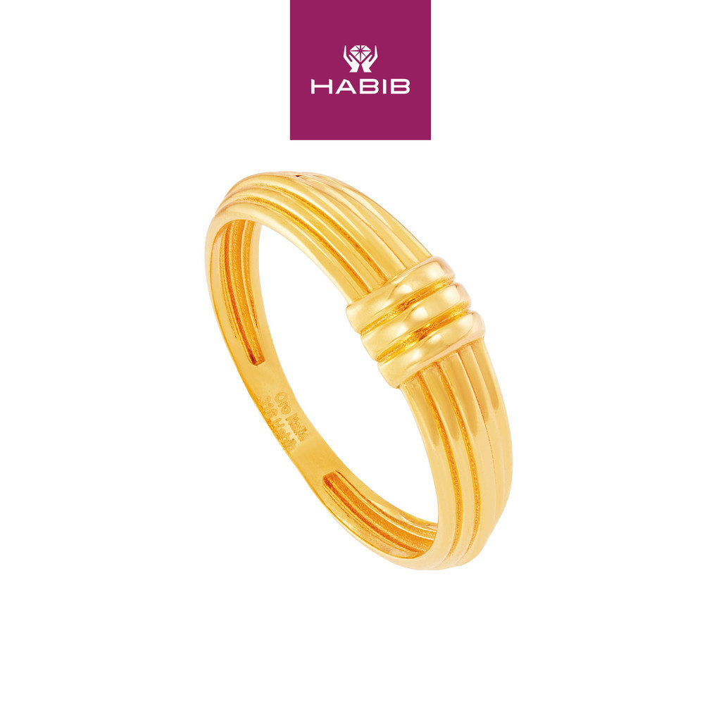 HABIB Oro Italia 916 Yellow Gold Ring GR55770824(22K Gold) | Shopee ...