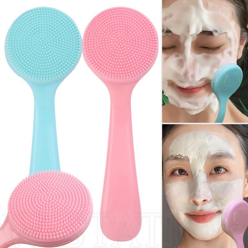 Facial Massage Wash Brush - Soft Silicone Face Cleaning Brush - Round ...