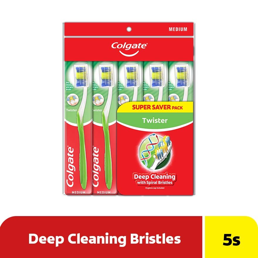 COLGATE Twister Toothbrush Valuepack (Medium) 5s | Shopee Malaysia