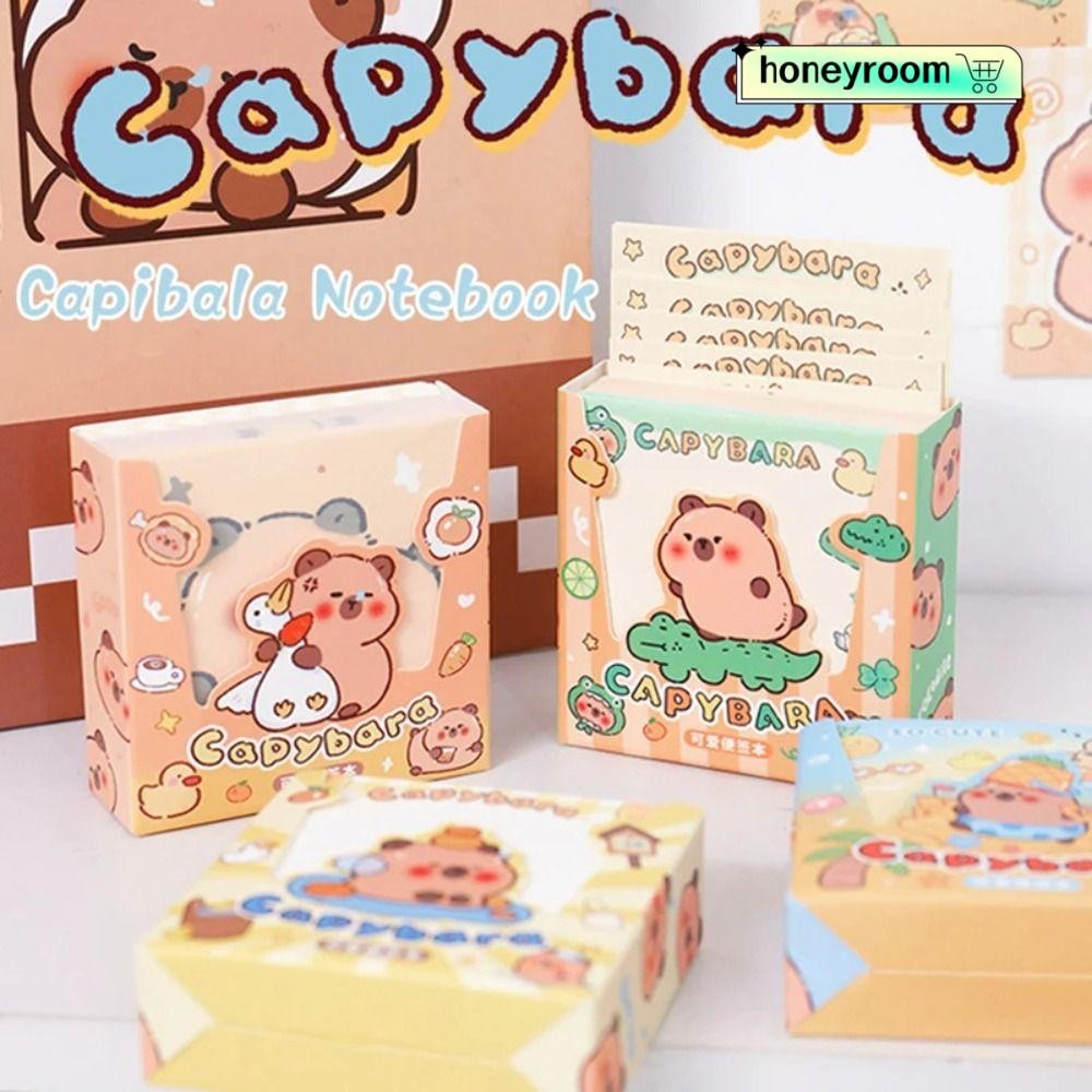 HONEYROOM 200 sheets/box Capybara Notepad, Pull-out Type Kawaii Non ...