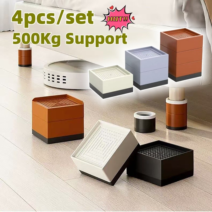 4Pcs L-shape Bed Foot Increase Table Height Raiser Furniture Sofa ...
