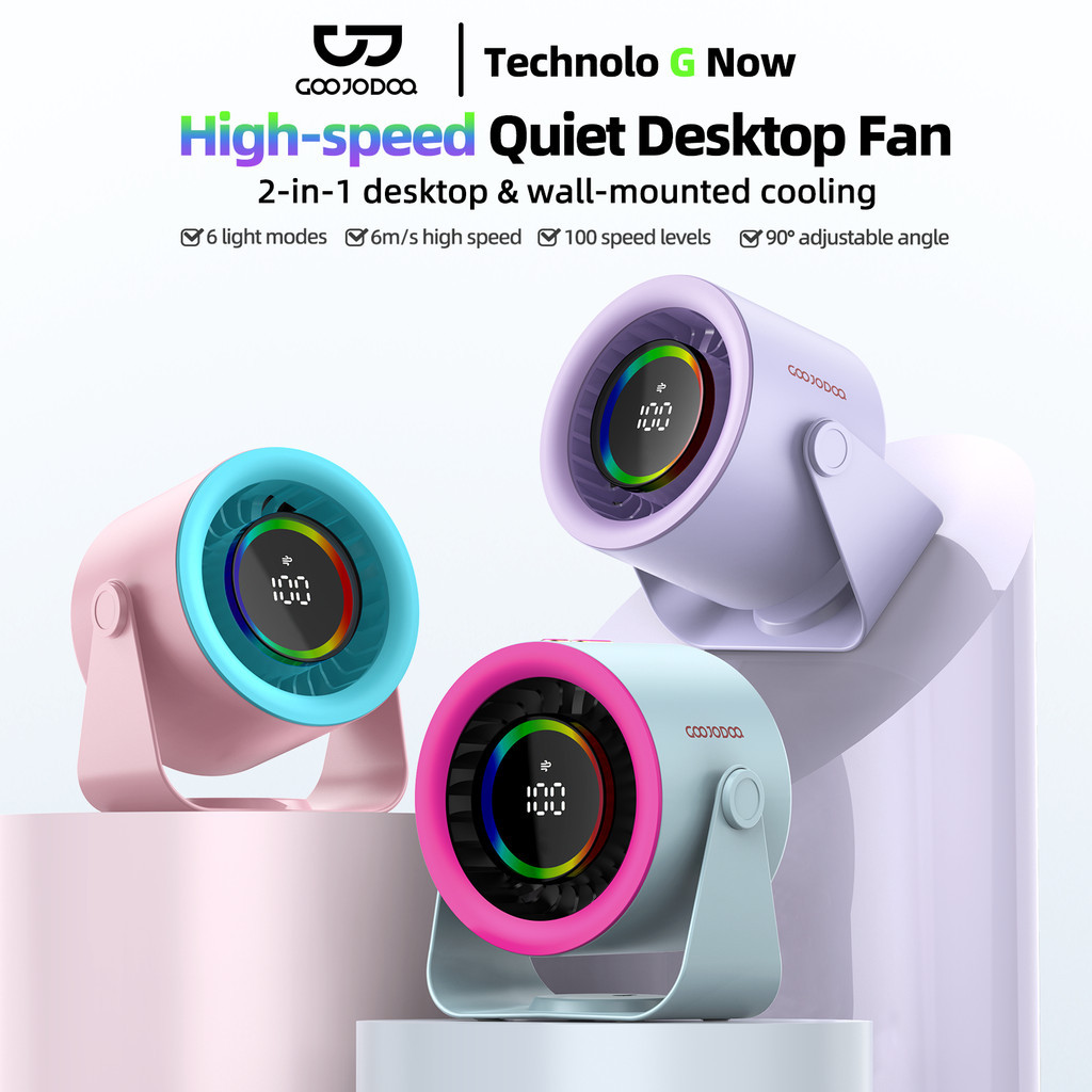 GOOJODOQ 2025 New High Speed Desktop Fan 100 Speed Digital LED Display ...