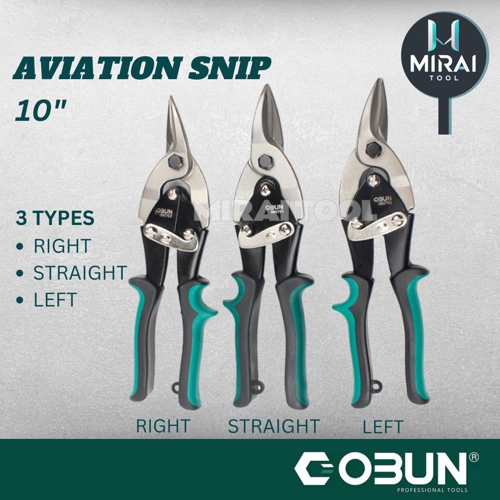 OBUN Zinc Cutter Aviation Snip 10" ( Straight , Left , Right ) | Shopee ...
