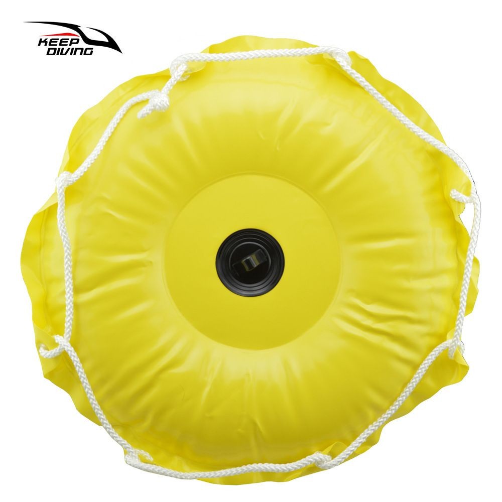 PVC Mouth Blowing Inflatable Freediving Storage Float Yellow Diving ...