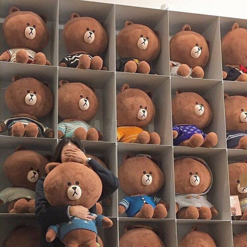 Large Brown Bear Doll Connie Rabbit Plush Toy Girl Cute Cute Korean Hug ...