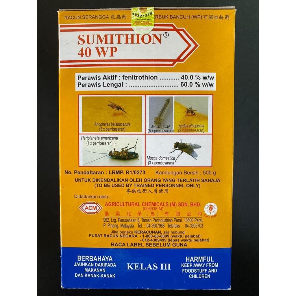 Sumithion 500G 40 WP Fenitrothion 40% Insecticide Serangga Pest Control ...
