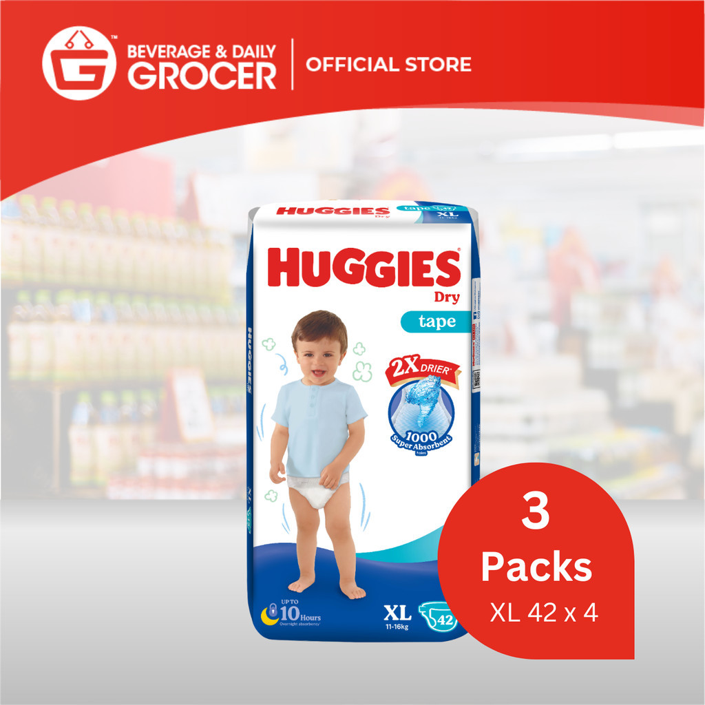 Huggies Tape Dry SJP - XL 3X42S (3 Packs) | Shopee Malaysia