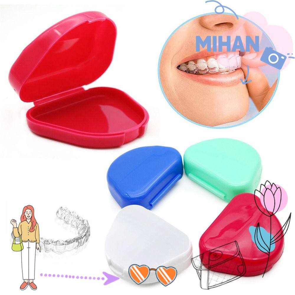 MIHAN Denture Tray Box, Plastic Portable Retainer , Mouth Guard ...