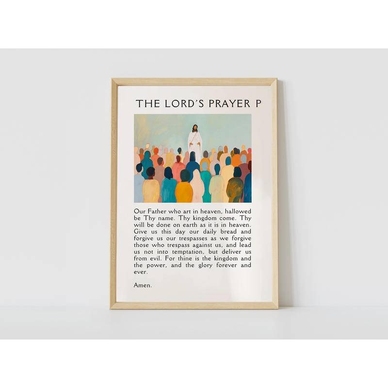 The Lord's Prayer Bible Verse Retro Christian Wall Art Christian Poster ...