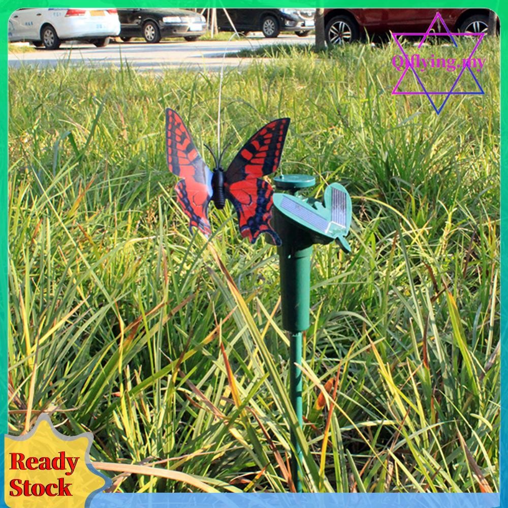 Solar Powered Flying Wobble Butterfly Bird Garden Stake Outdoor Decor ...