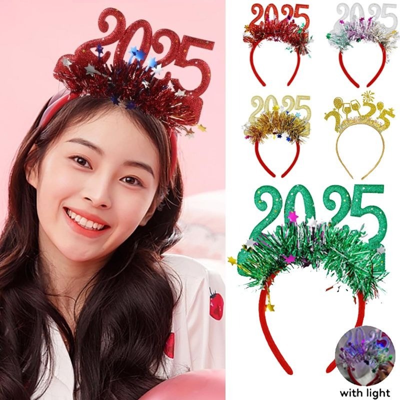 2025 LED New Year Christmas Decorative Headbands for Girls and Children ...