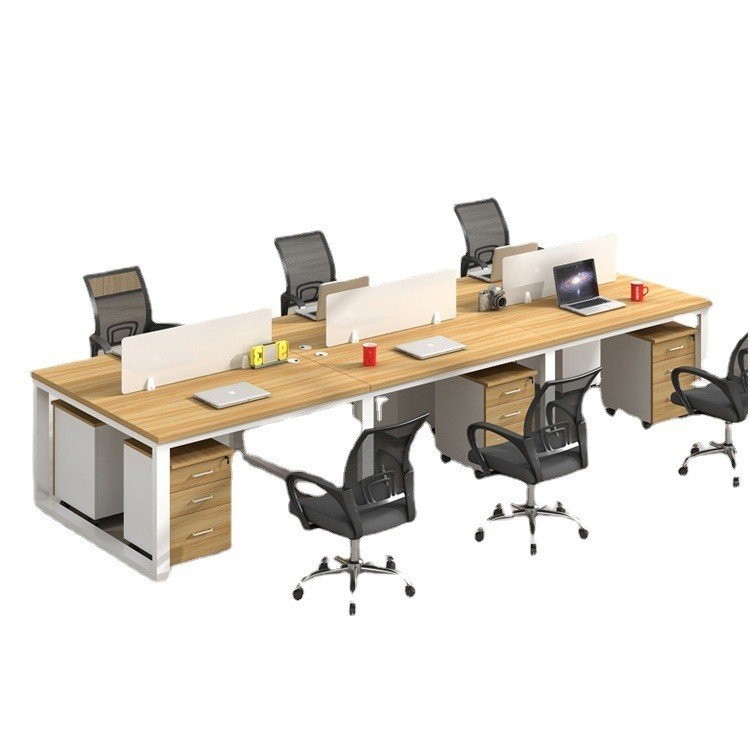 Meja kakitangan 1/2/4/6/orang, meja modular sederhana dan moden, skrin ...