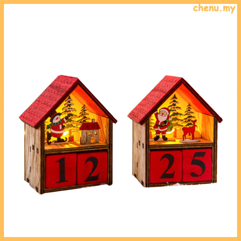 Christmas Block Calendar Table Centerpieces Calendars Wooden Lighted ...