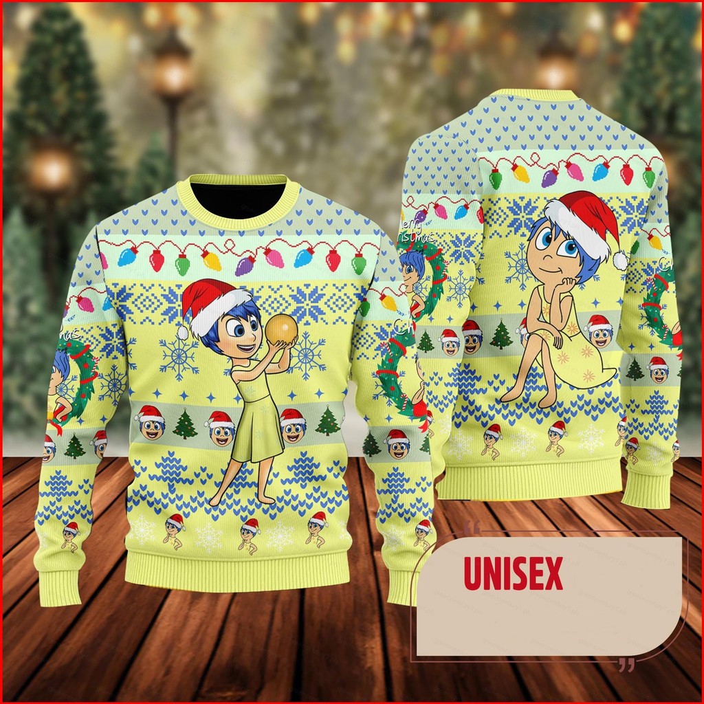 YS Inside Out 2 Joy Emotion Mood Sweatshirt Shirt Ugly Christmas ...