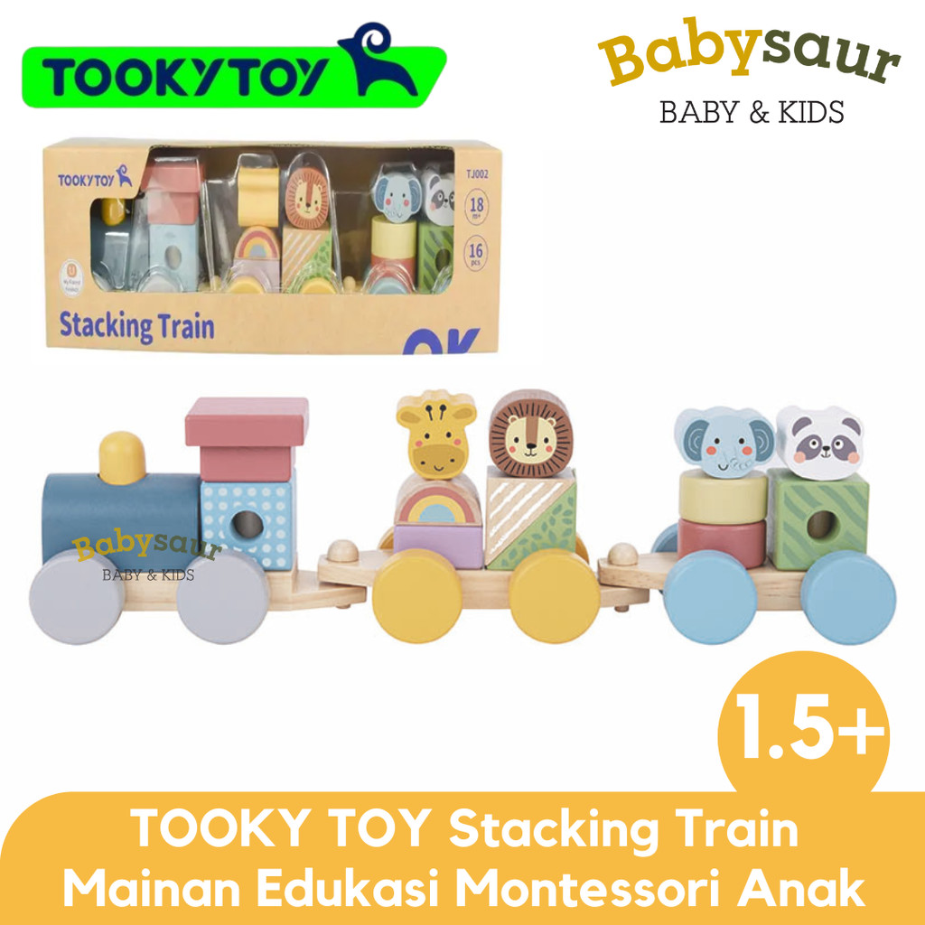 Tooky TOY Stacking Train Wooden Toys Montessori Educational Toys Boys ...