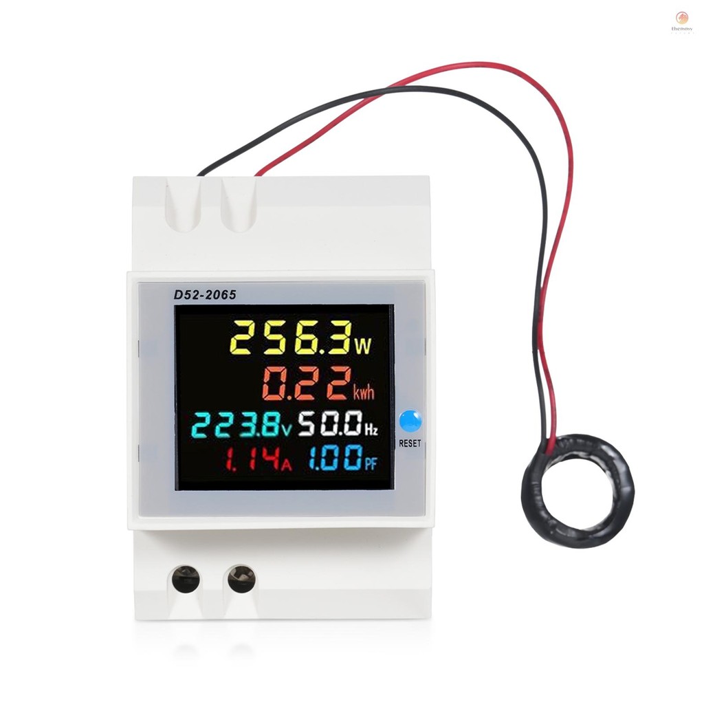 D52-2065 6-in-1 Digital Single Phase Energy Meter Tester Din Rail AC ...