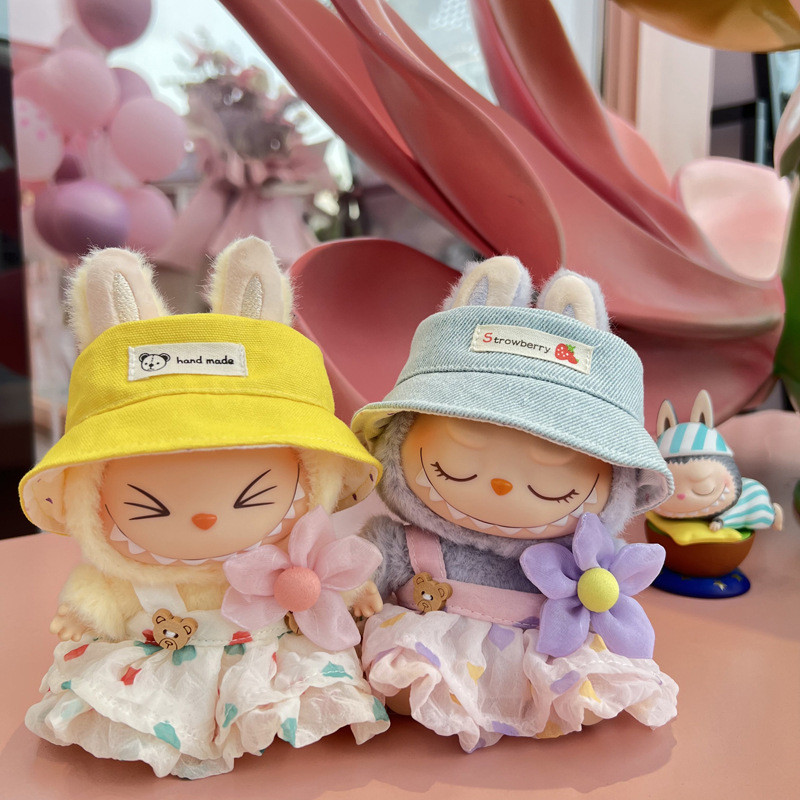 Second Generation Labubu Vinyl Sitting Party Gauze Skirt Hat Set ...