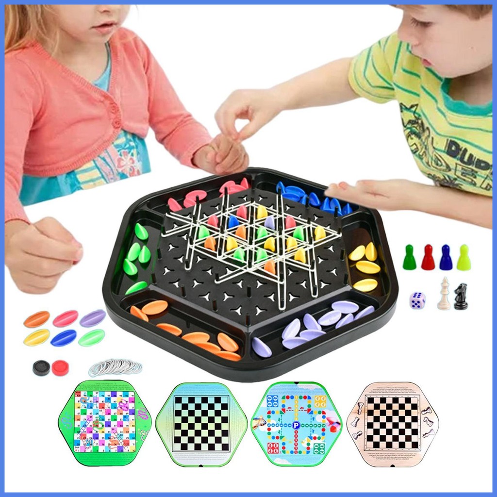 Snake Ladder Board Game 4 In 1 Board Games For Family Night Chain ...