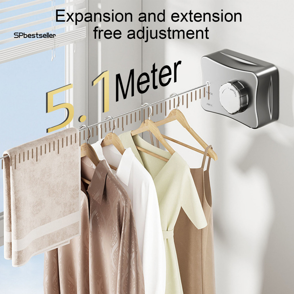 Sp Extendable Clothes Drying Rope Adjustable Stainless Steel ...