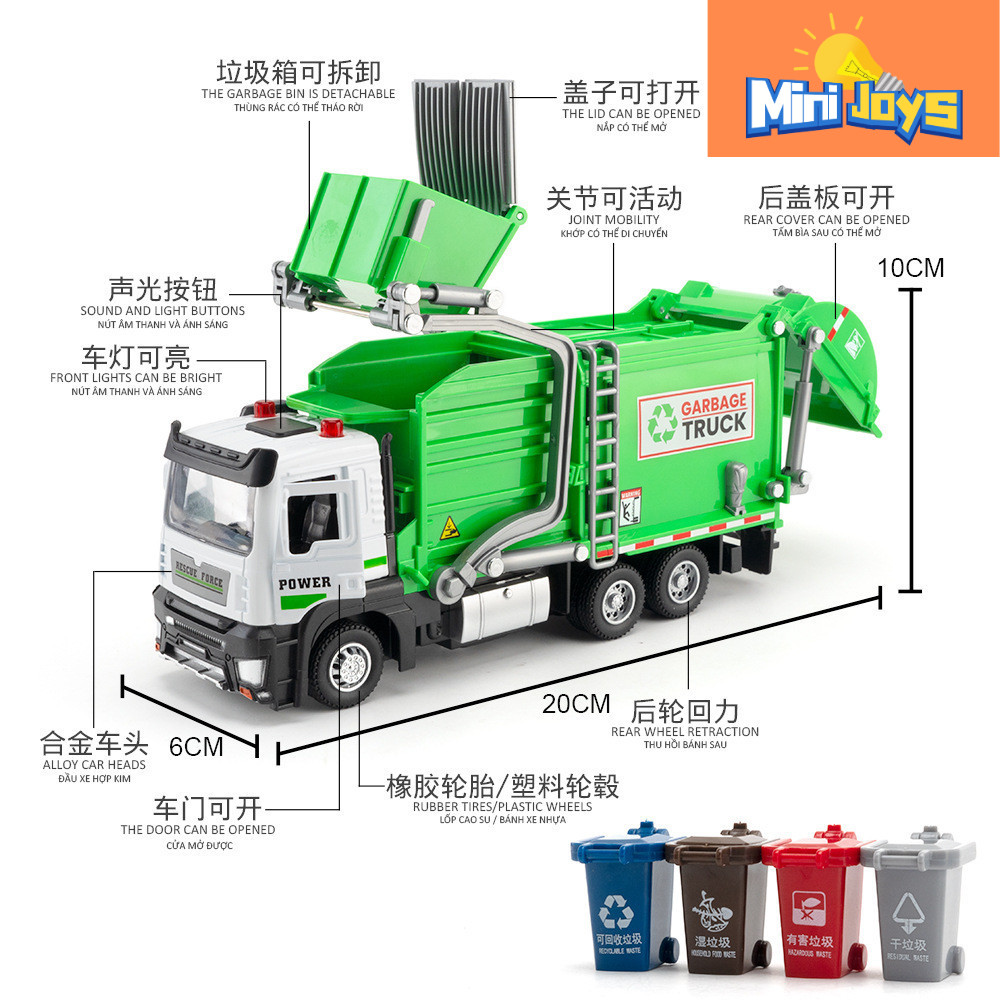 Garbage Sorting, Sanitation Vehicle Toys, 1: 32 Alloy Vehicles ...