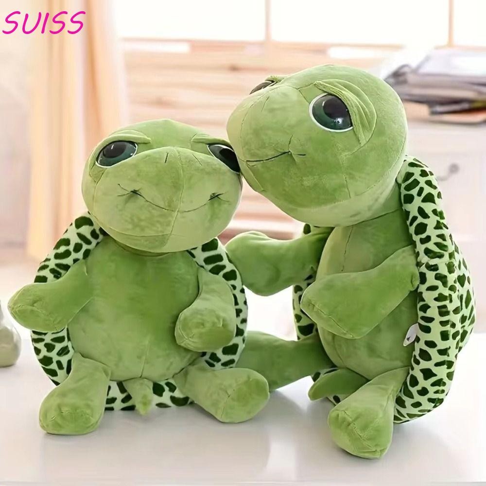 SUISS Big Eyes Turtle Plush Toy, Green Plush Turtle Doll Throw Pillow ...