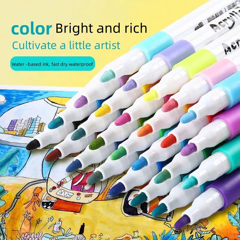 12/24/36/48/60/80 Colours Acrylic marker pen Penanda Akrilik Painting ...