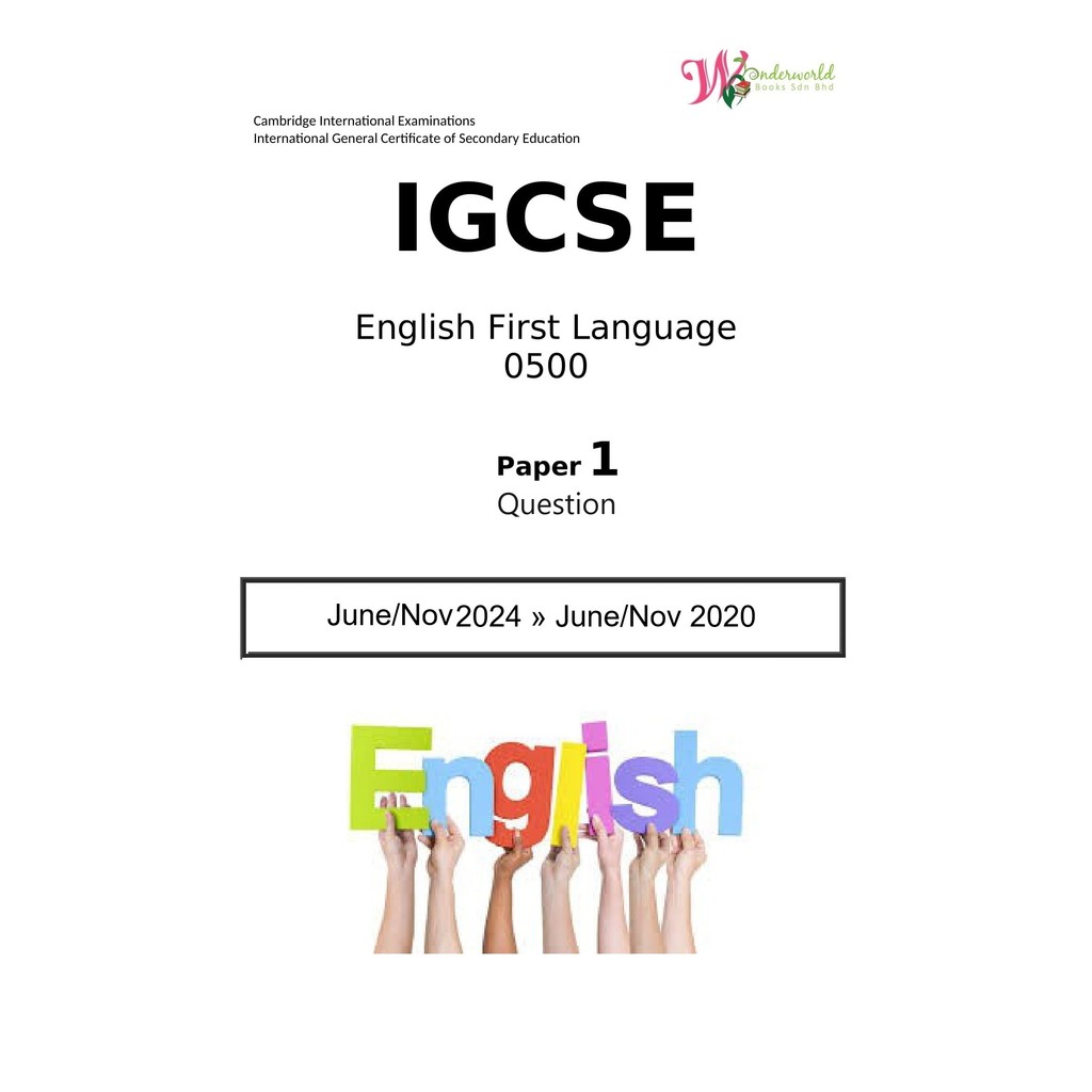 IGCSE English First Language 0500 | Paper 1 | Question Papers | Shopee ...