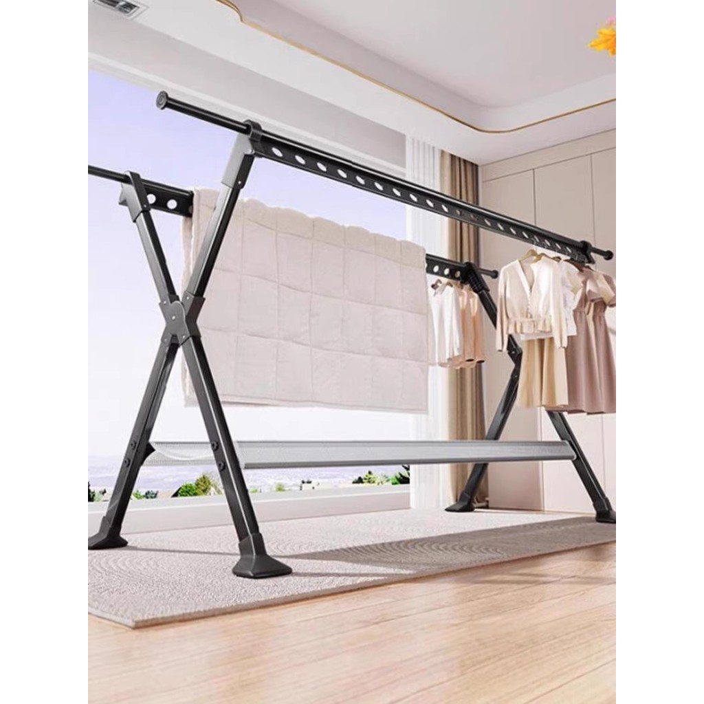 Rak Pengeringan Pakaian Berdiri di lantai untuk Balkoni Rumah, Rak ...