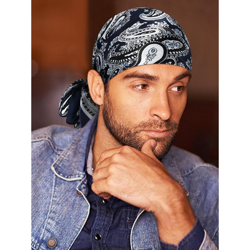 35 Inch Wild Rag Cowboy Scarves for Men Large Rancher Neckerchief Silk ...