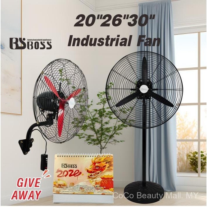 BSBOSS Industrial Fan Kipas Industri 20/26/30 Inch Heavy Duty Floor Fan ...