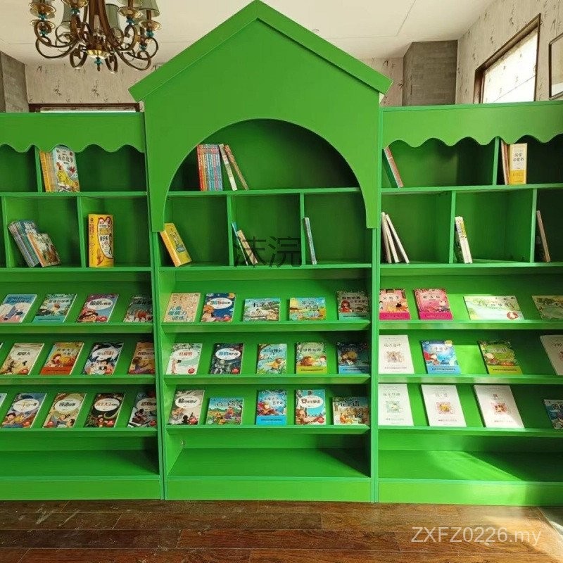 Library Kindergarten Bookcase School Children Exhibition Cabinet ...