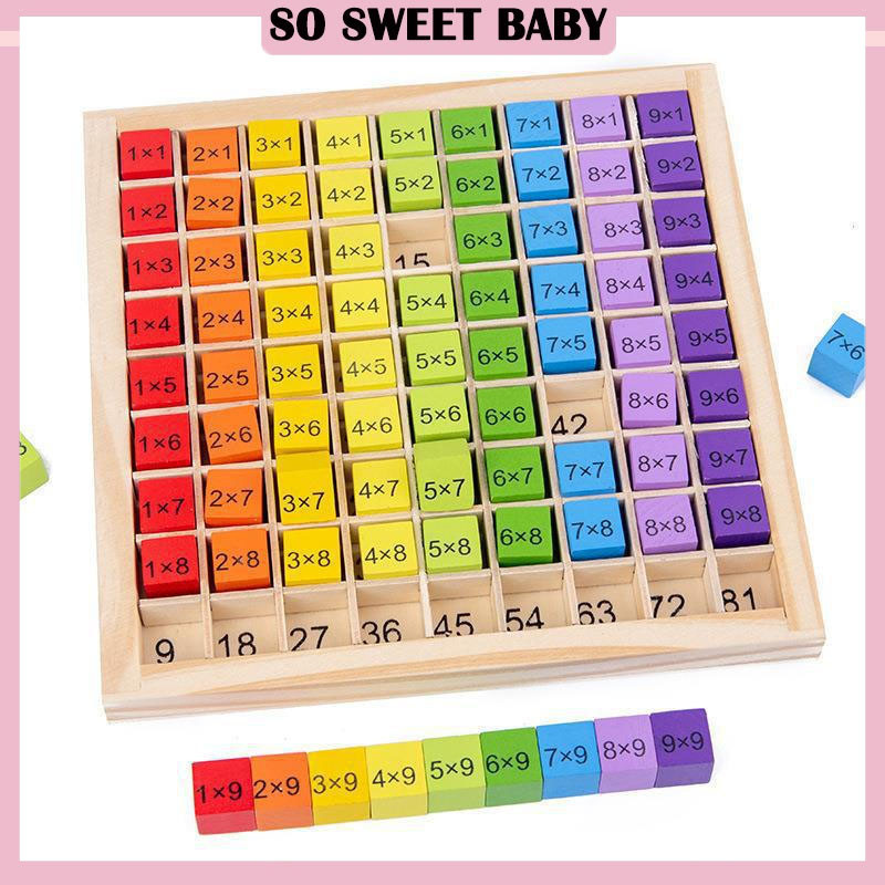Kids Multiplication Table Game Wooden Math Learning Educational ...
