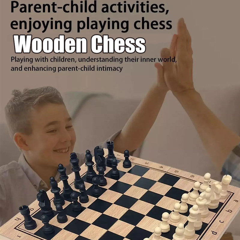 Premium Wooden Chess Set Magnetic Foldable Chess Tournament Size Puzzle ...