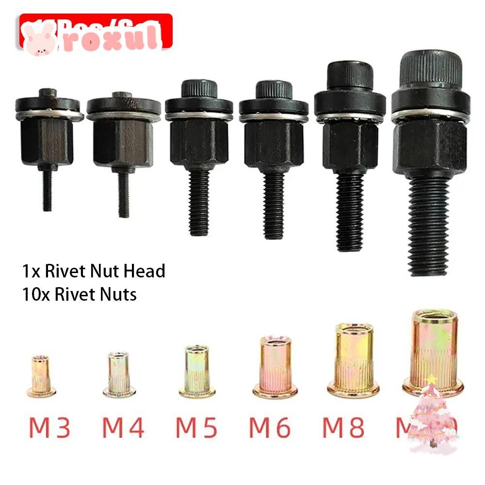 ROXUL 11Pcs/Set Manual Riveter Tool, Mandrel Staple M3 M4 M5 M6 M8 M10 ...