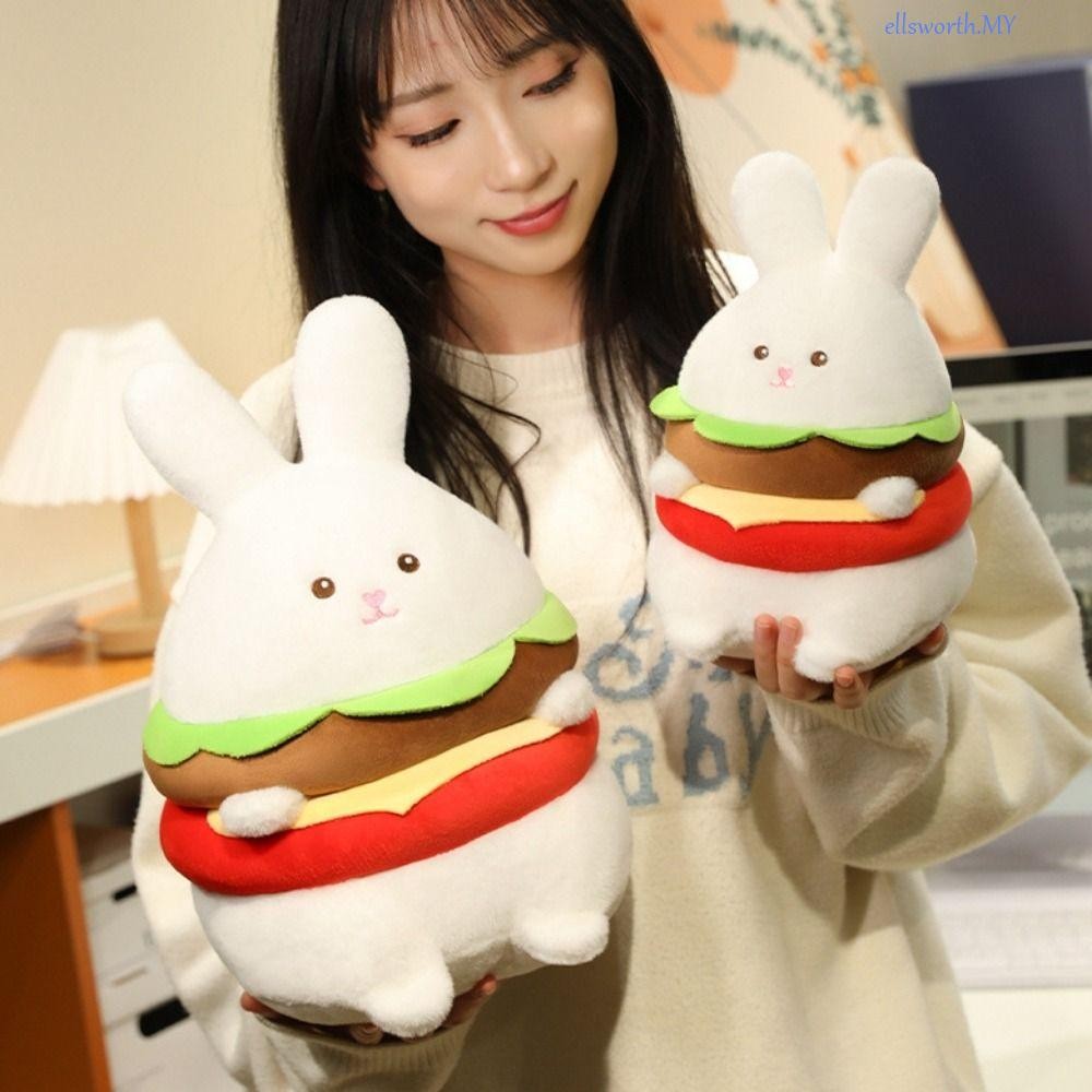 ELLSWORTH Hamburger Rabbit Plush Toys, PP Cotton Stuffed Hamburger ...