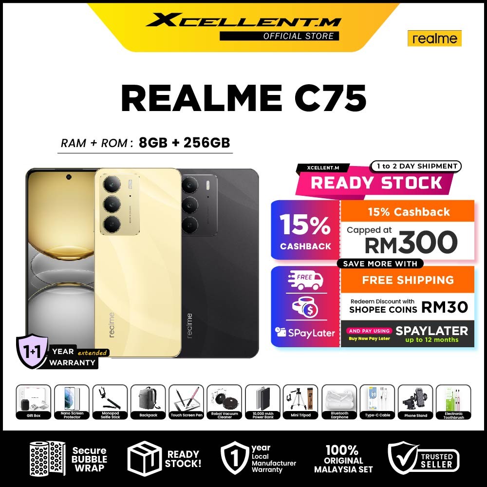 REALME C75 [24GB*(8GB+16GB) RAM 256GB ROM] - Original REALME Malaysia | Shopee Malaysia
