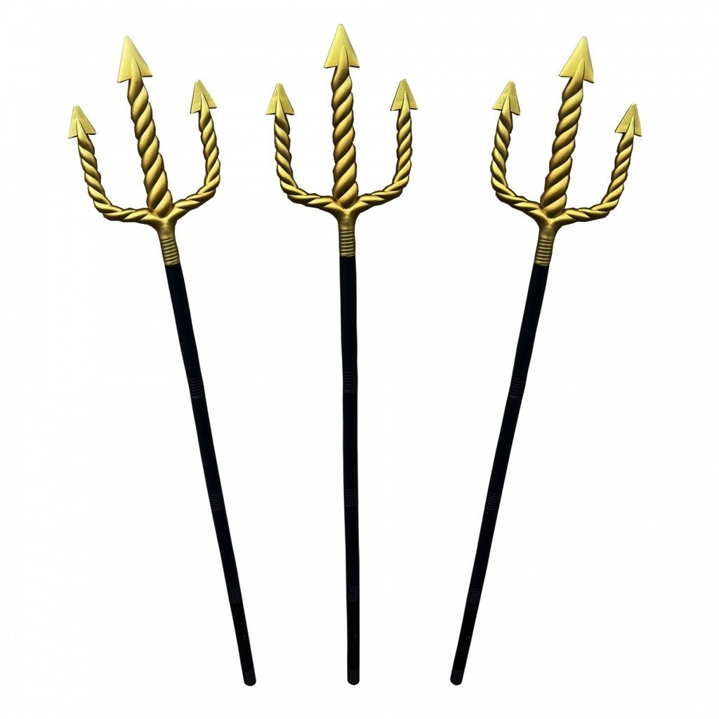Halloween Trident Weapon Equipment Props COS Dress Up Plastic Golden ...